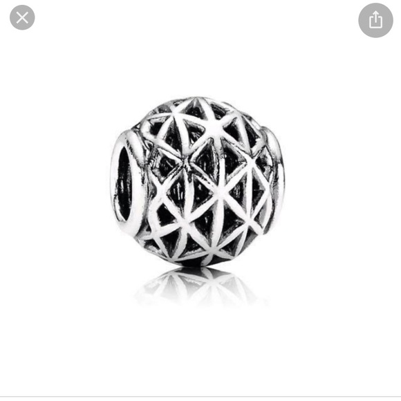 Pandora | Jewelry | Pandora Retired Open Grid Silver Charm | Poshmark